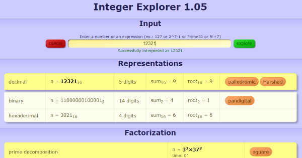 Integer Explorer